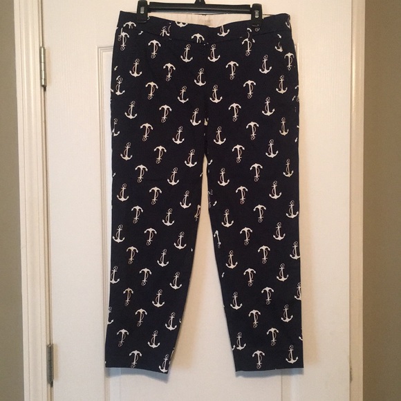 J. Crew | Pants & Jumpsuits | Jcrew Anchor Print Slacks | Poshmark
